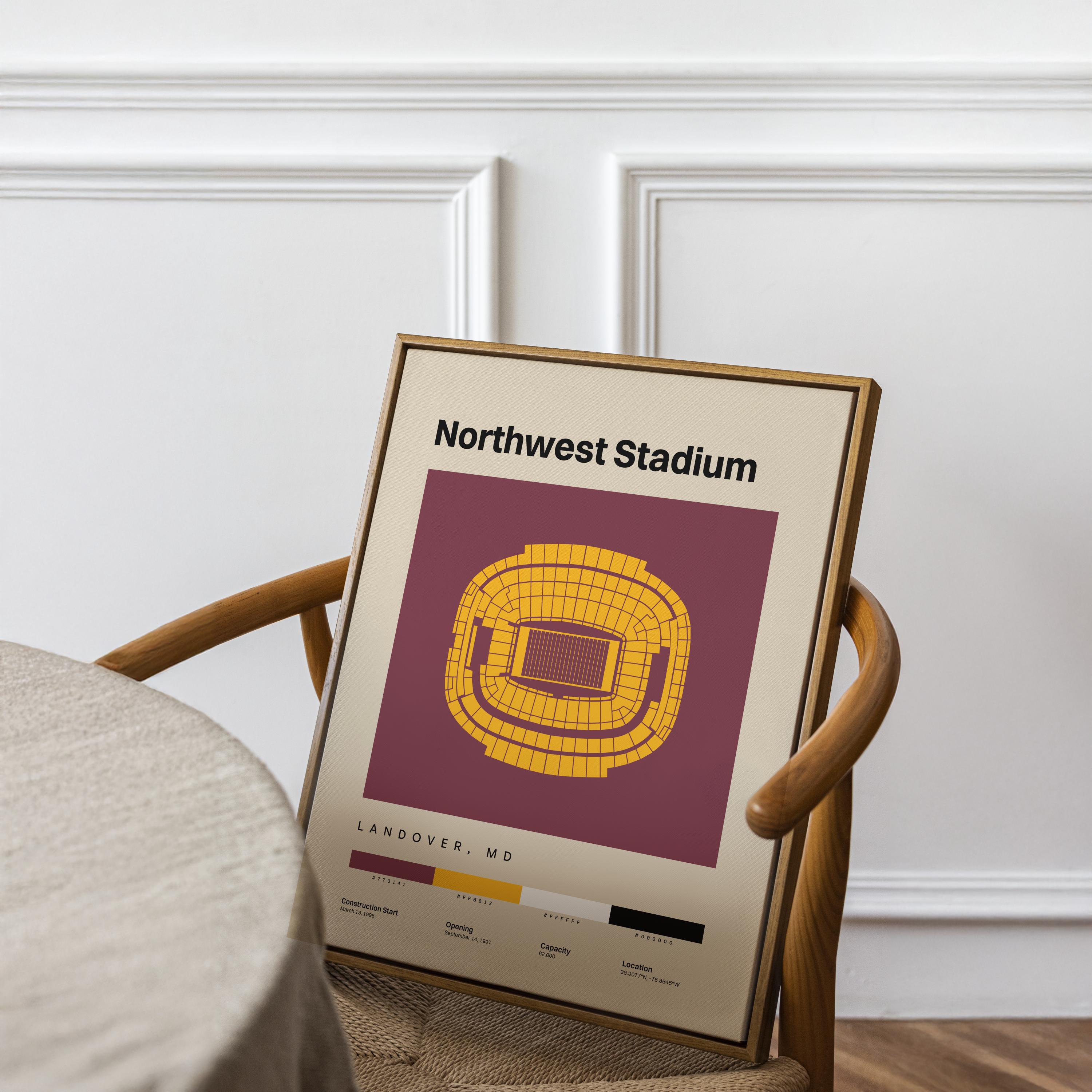 Washington Commanders Poster, Northwest Stadium , Sports Art, Football ...
