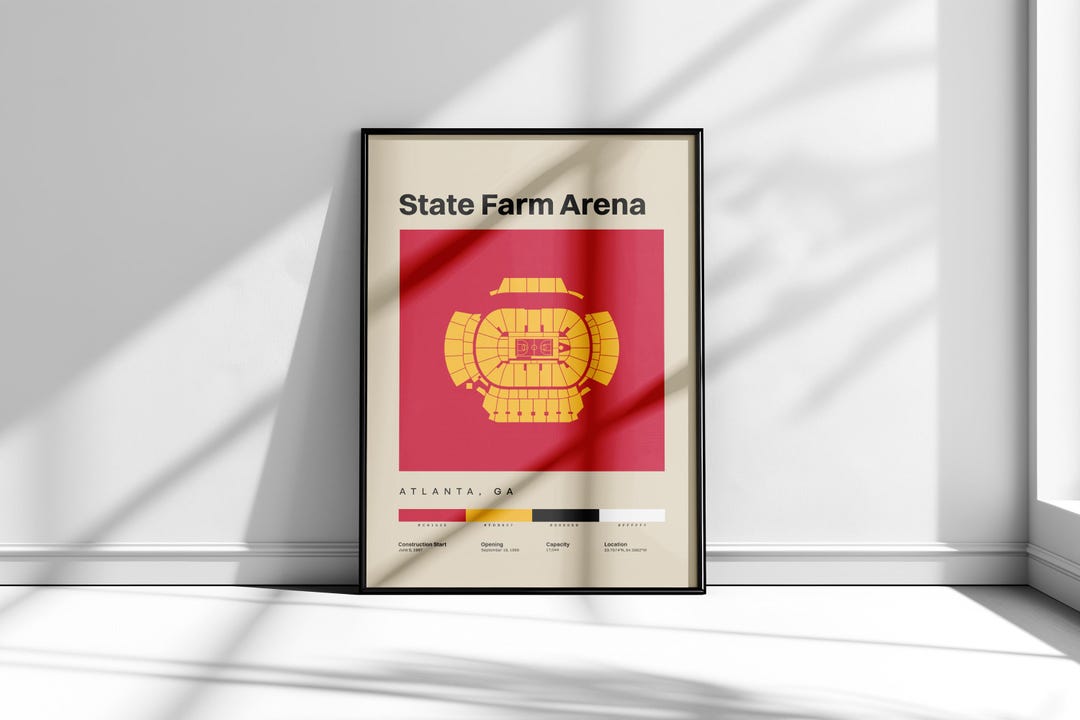 Atlanta Hawks Poster, State Farm Arena Poster, Atlanta Hawks Art ...