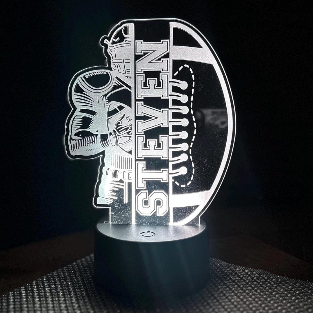 Custom Acrylic Football LED Light, Personalized Sports Decor - Etsy
