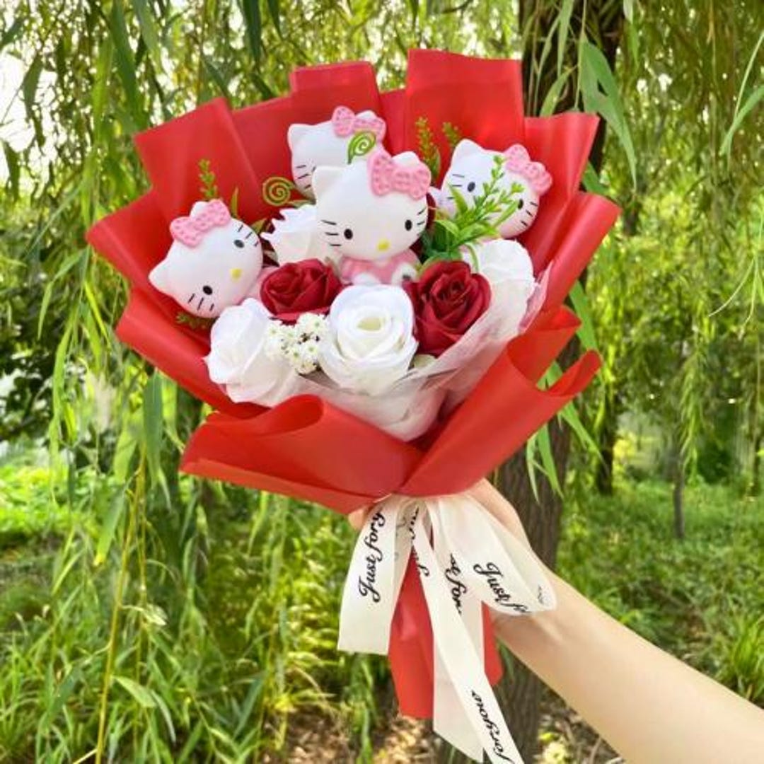Kawaii Hello Kitty Cat Dolls % Cute Sanrio Bouquets for Christmas, Valentine's, Birthday ...