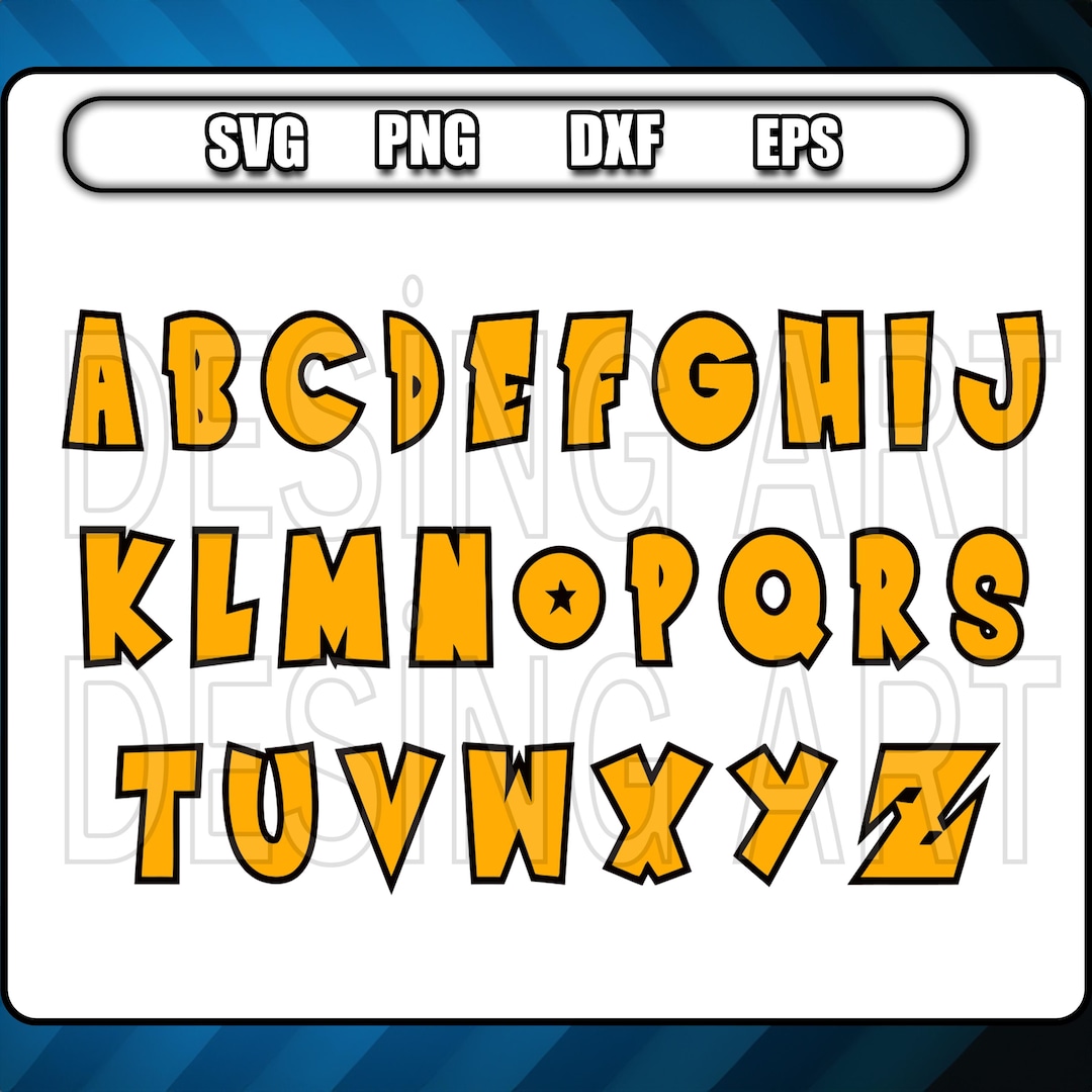 Anime Font SVG, Anime Alphabet, Svg Fonts, School Font, Digital ...