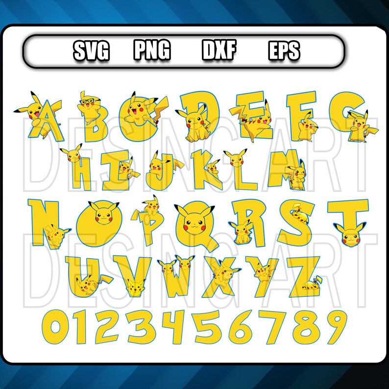 Pokemon Font Svg, Pokemon Alphabet Letter SVG Pokemon Numbers Svg ...