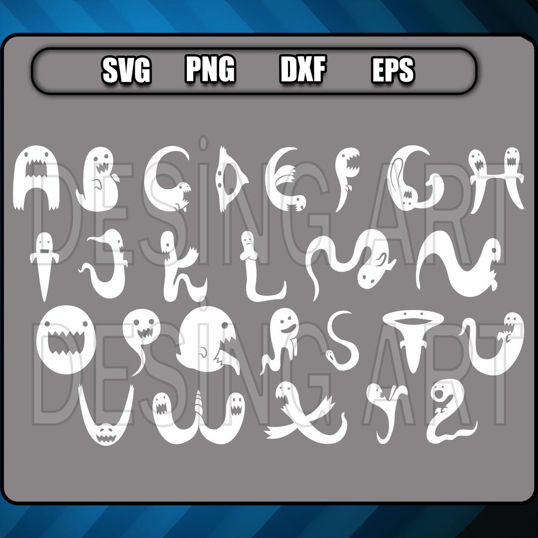 Halloween Ghost Font Halloween Ghost Letters Halloween Ghost Alphabet ...