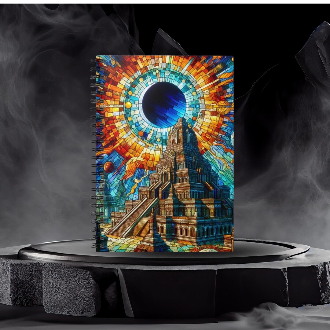 Mayan Temple Lunar Eclipse Spiral Notebook - Ruled Line, Journal, Diary ...