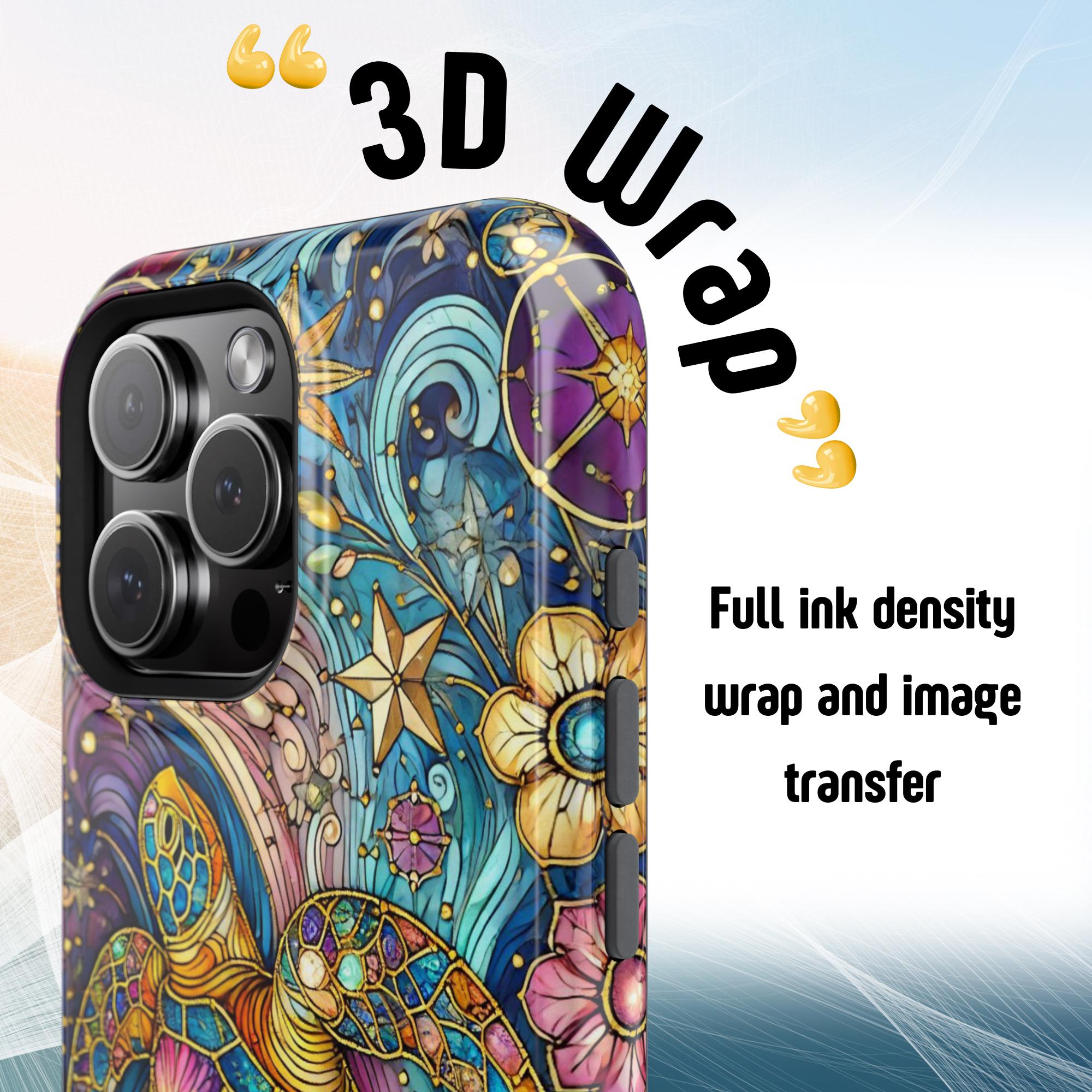 Sea Turtle Stained Glass Magsafe Tough Cases, Turtle Case Phone, Sea Turtle Phone Case, Turtle ...