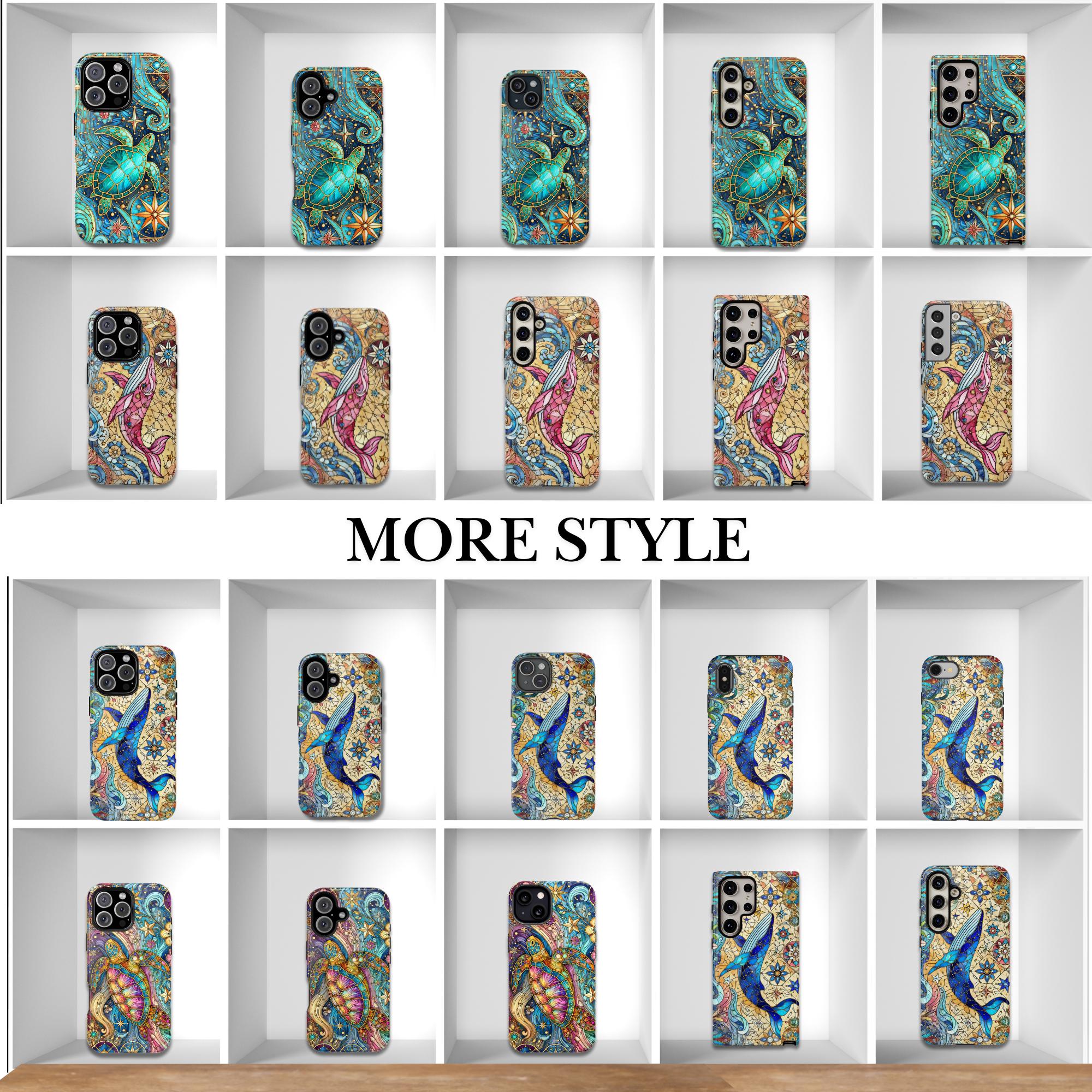 Sea Turtle Stained Glass Magsafe Tough Cases, Turtle Case Phone, Sea Turtle Phone Case, Turtle ...