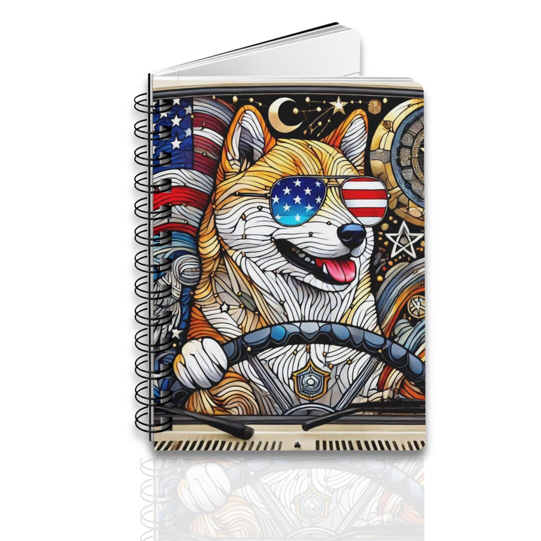 Shiba Driving A Truck Spiral Bound Journal, Glossy and Hard Cover, 150 ...