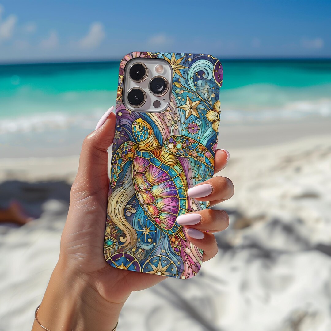 Sea Turtle Stained Glass Magsafe iPhone Case, Tough Dual Layer - Etsy