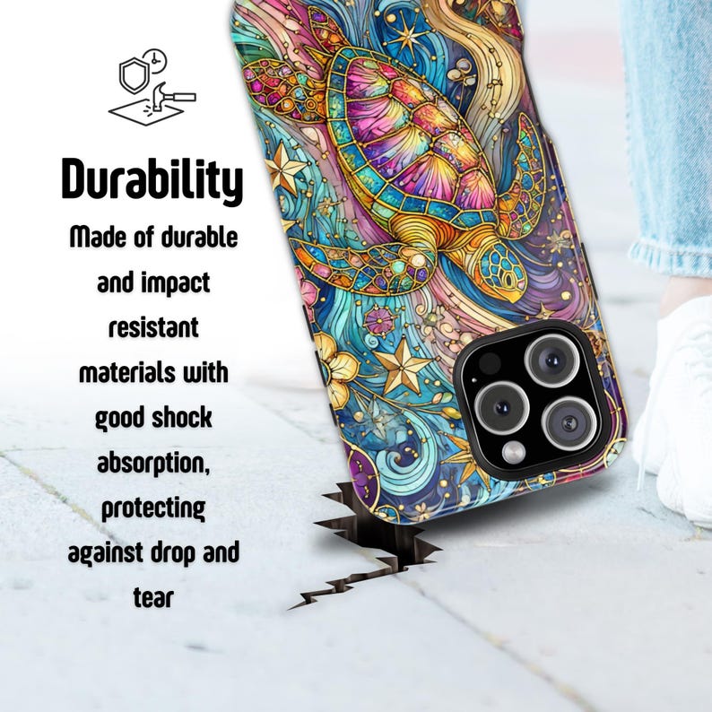 Sea Turtle Stained Glass Magsafe Tough Cases, Turtle Case Phone, Sea Turtle Phone Case, Turtle ...