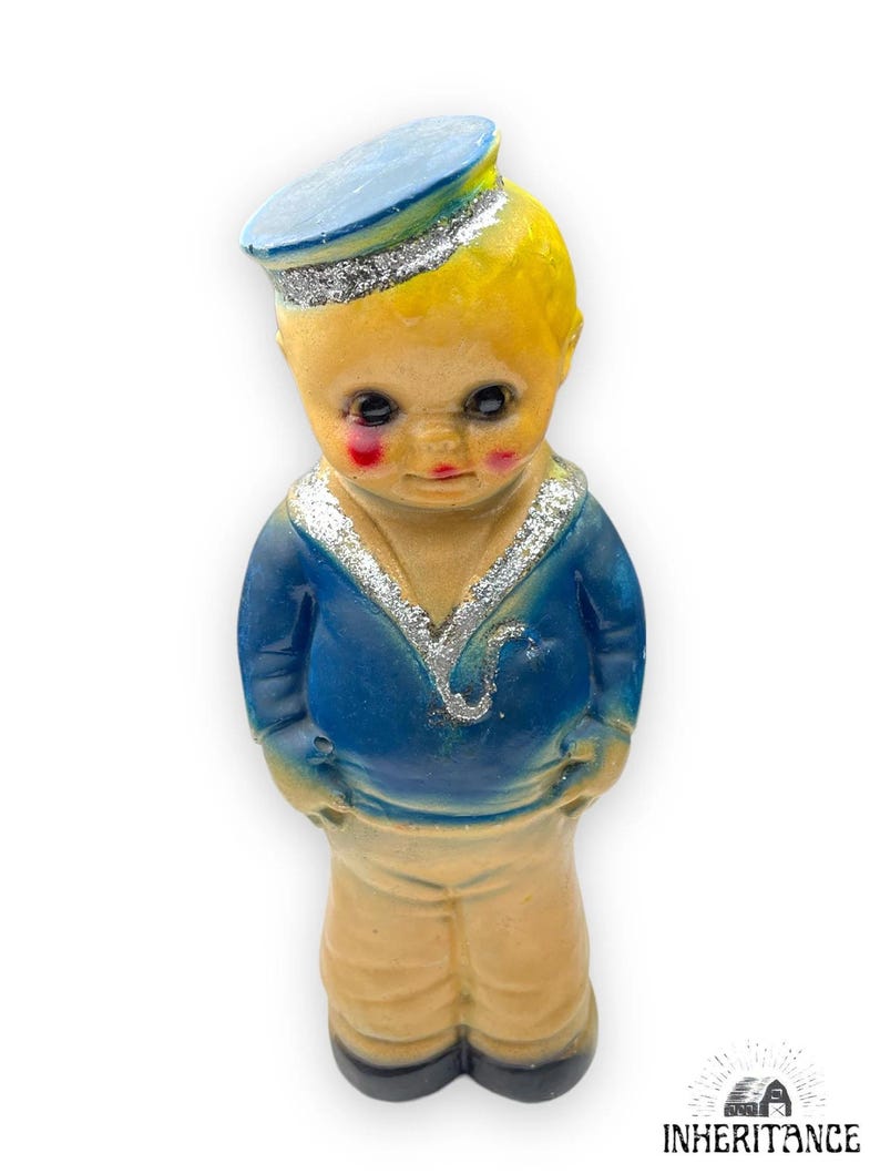 Rare Large Antique Toy Bisque Porcelain / Ceramic Navy Figurine / Doll ...