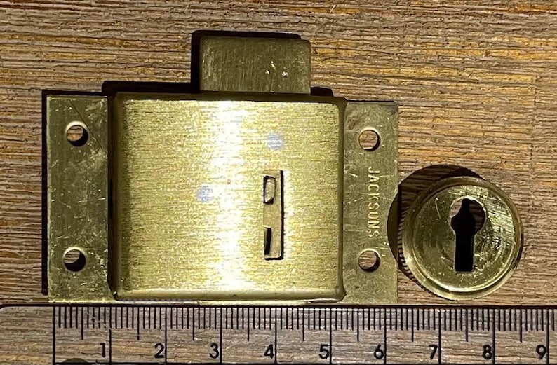 Vintage Genuine Jacksons Solid Brass Cupboard Lock Set of 4x With 2 ...