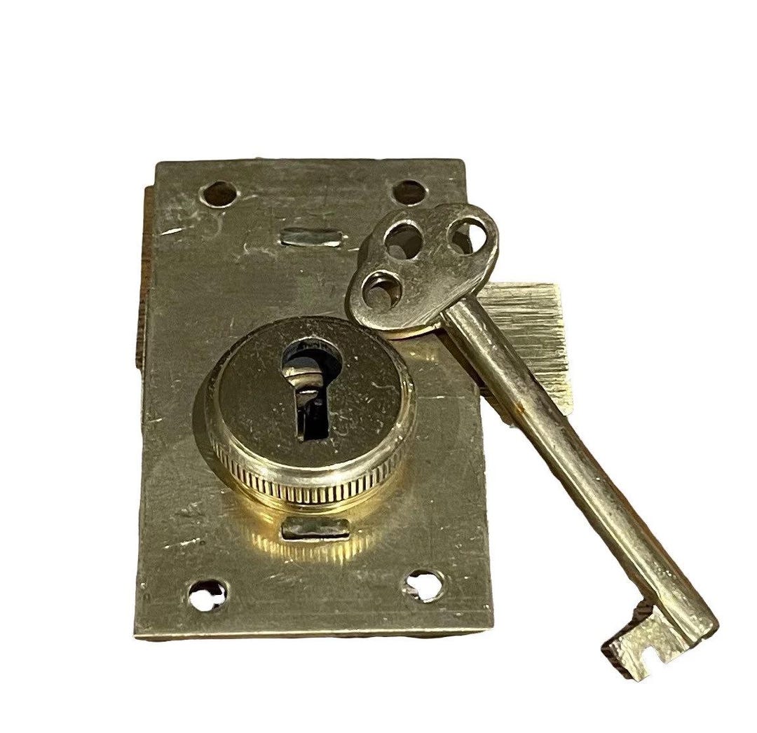 Vintage Genuine Jacksons Solid Brass Cupboard Lock Set of 4x With 2 ...