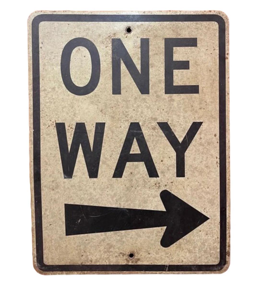 Rare USA One Way Sign Street Signage Street Sign C1970s - Etsy