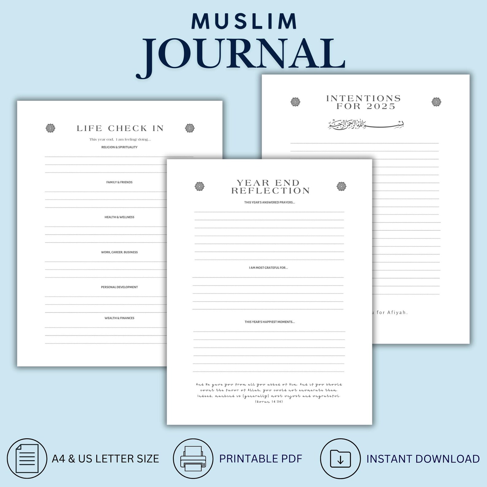 2025 Muslim Journal, Printable Pdf, Daily, Weekly, Monthly Islamic ...