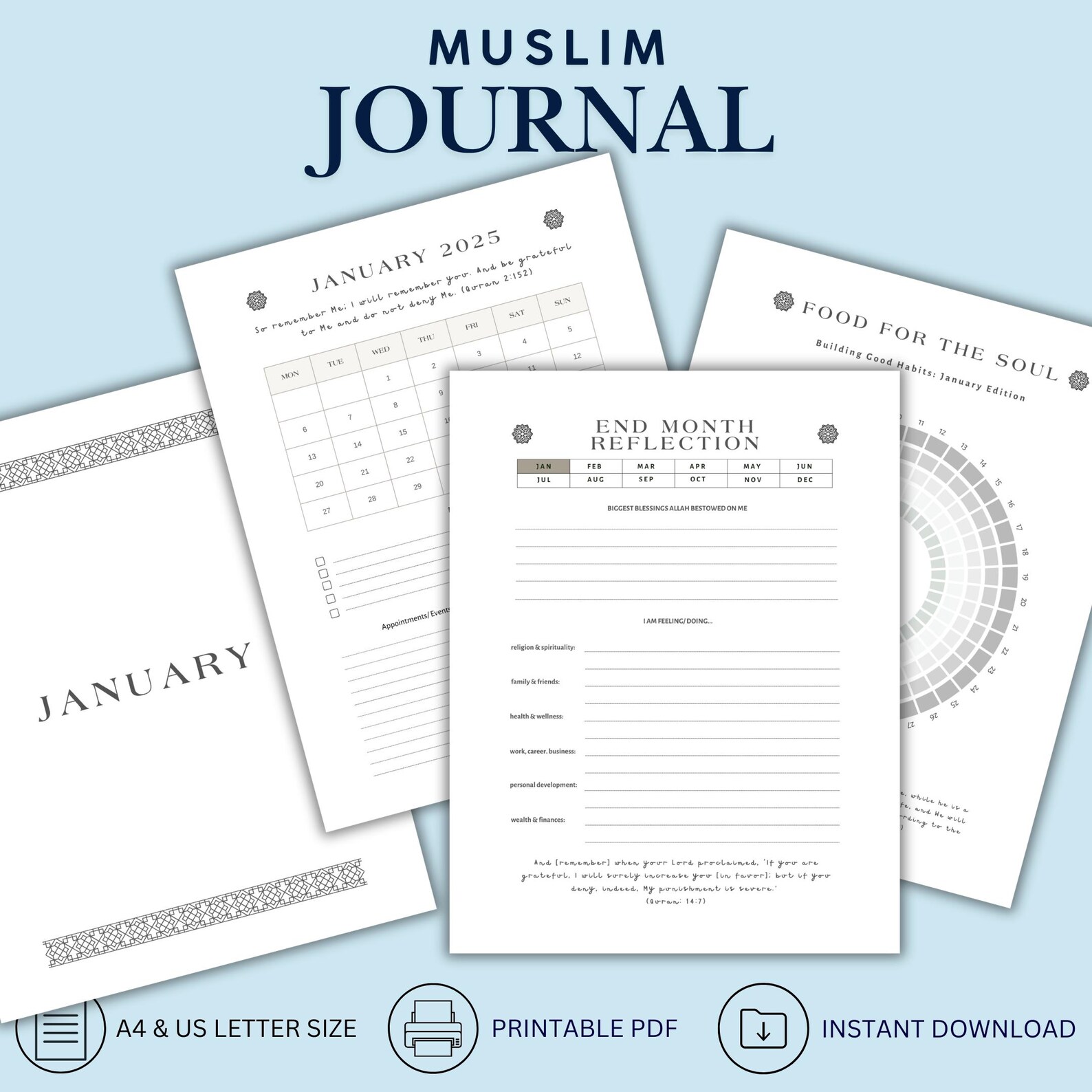 2025 Muslim Journal, Printable Pdf, Daily, Weekly, Monthly Islamic ...