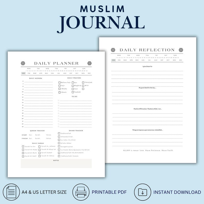 2025 Muslim Journal, Printable Pdf, Daily, Weekly, Monthly Islamic ...