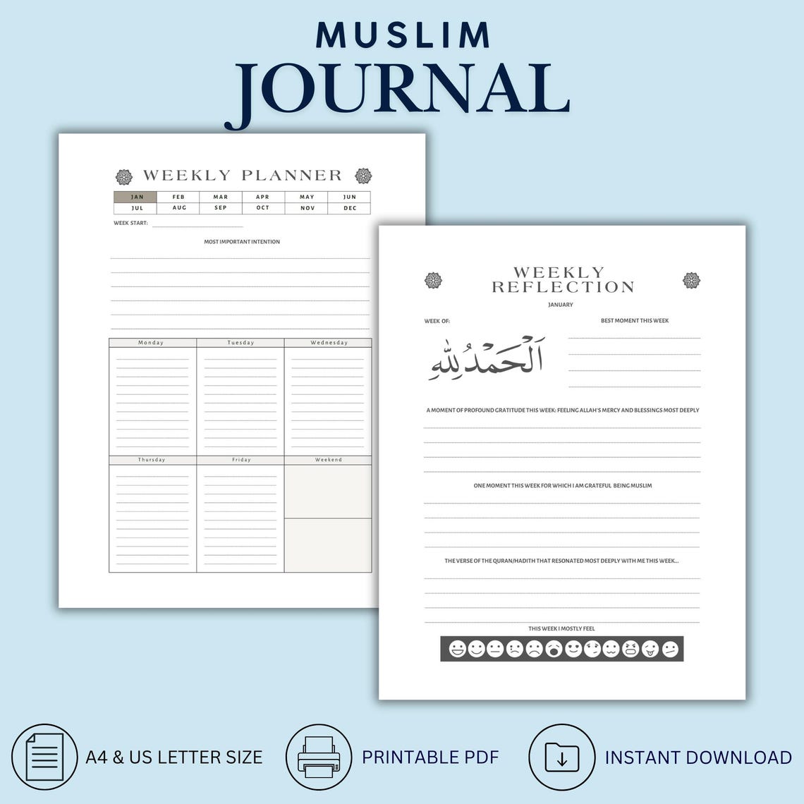 2025 Muslim Journal, Printable Pdf, Daily, Weekly, Monthly Islamic ...