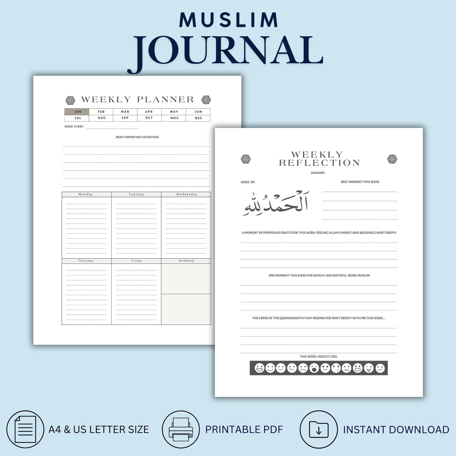2025 Muslim Journal, Printable Pdf, Daily, Weekly, Monthly Islamic ...