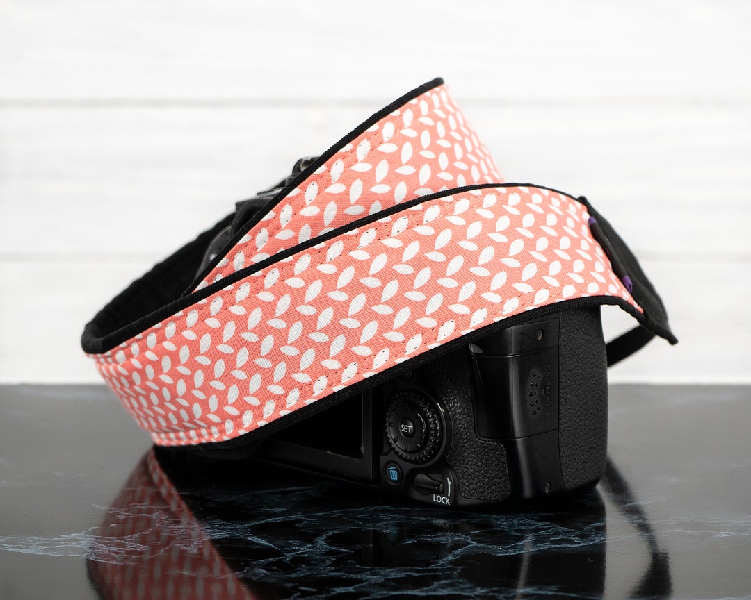 Camera Strap, Quick Release Ends, Dslr, Slr, Coral and White - Etsy