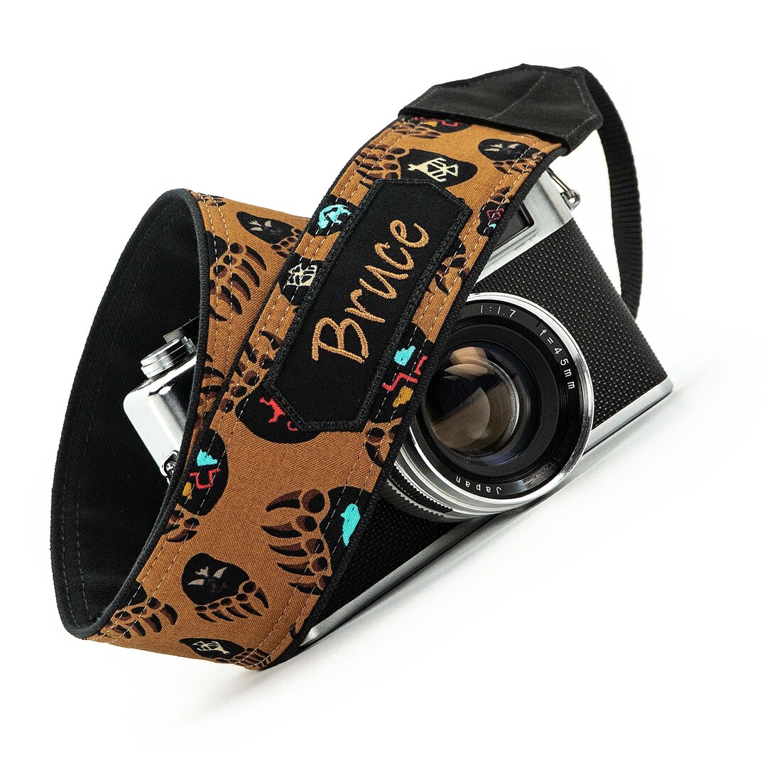 Personalized Camera Strap, Bear Paw Print and Spirit Symbols, for Dslr ...