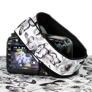 Butterfly Camera Strap, Black and White - Etsy