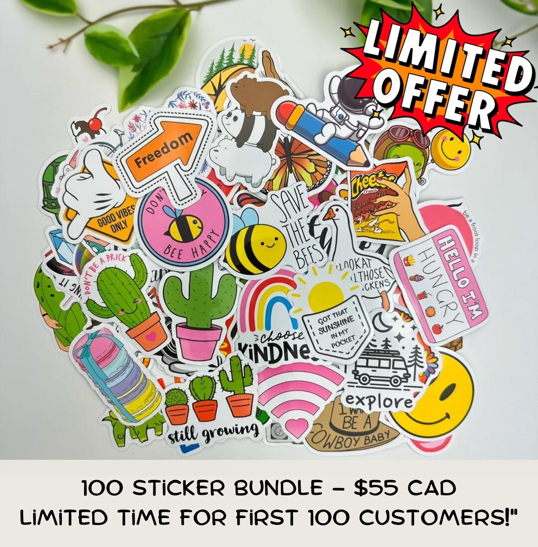 100 Sticker Bundle Exclusive Deal for the First 100 Customers - Etsy