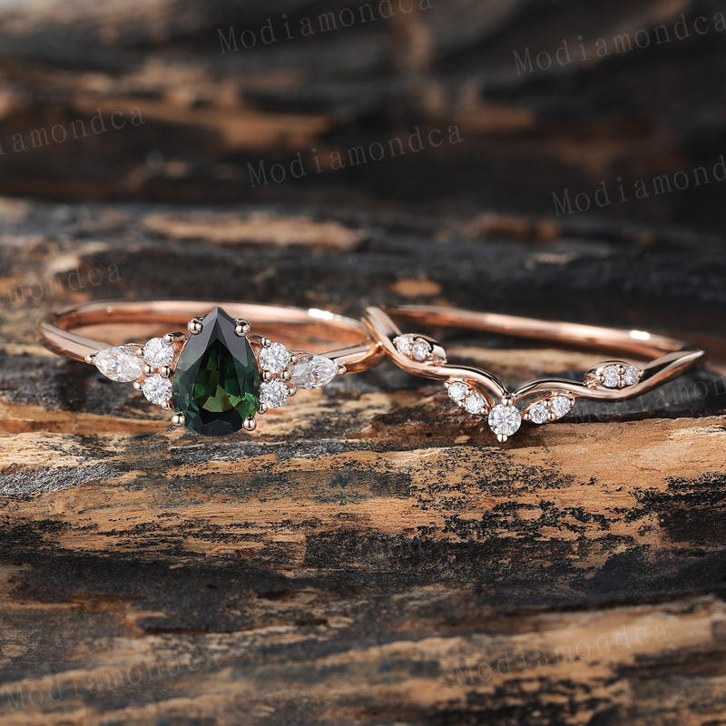 Teal Pear Shaped Ring - Etsy