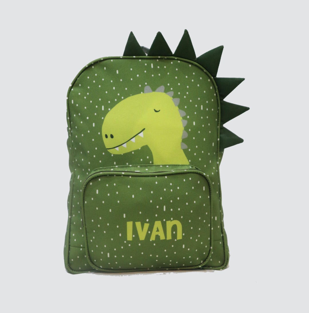 Dinosaur T-rex Dino Green Rucksack Backpack for Children, Printed ...