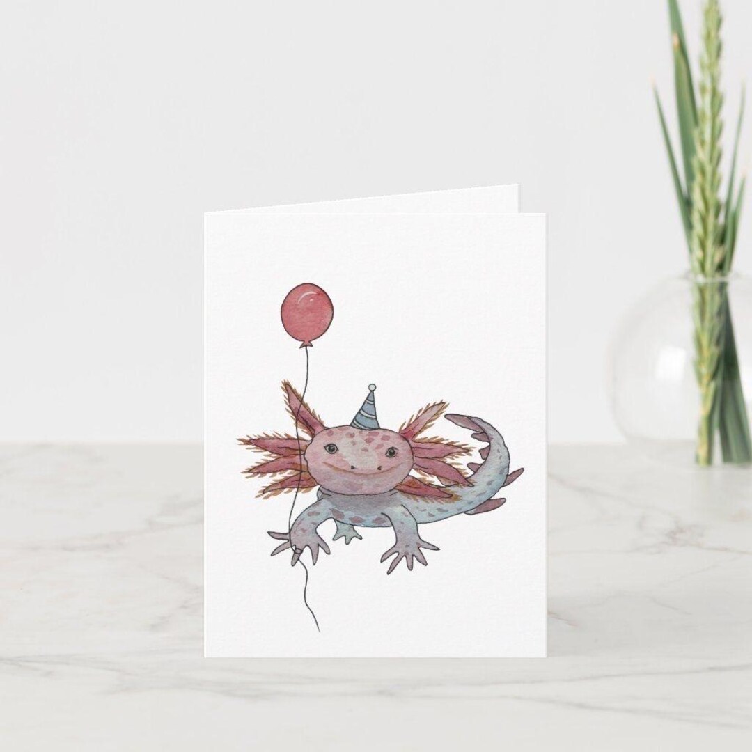 Axolotl Birthday Card - Etsy