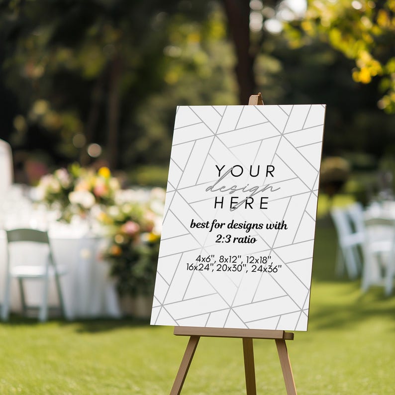 Wedding Welcome Sign Mock up Using PSD Smart Object, Backyard Party ...