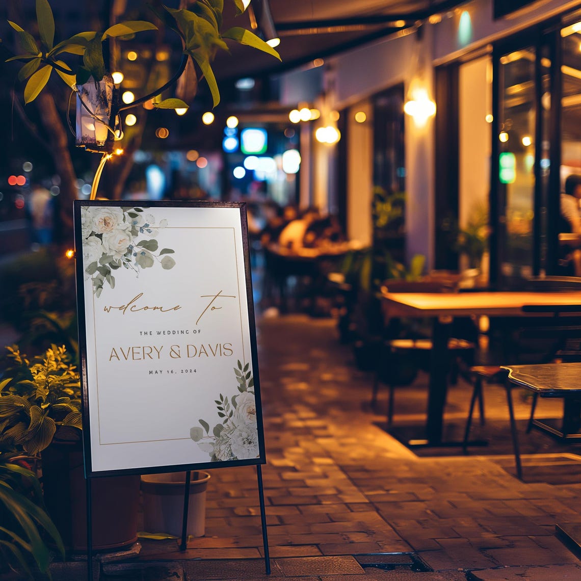 Restaurant Welcome Sign Mockup Using PSD Smart Object, Alfresco Italian ...