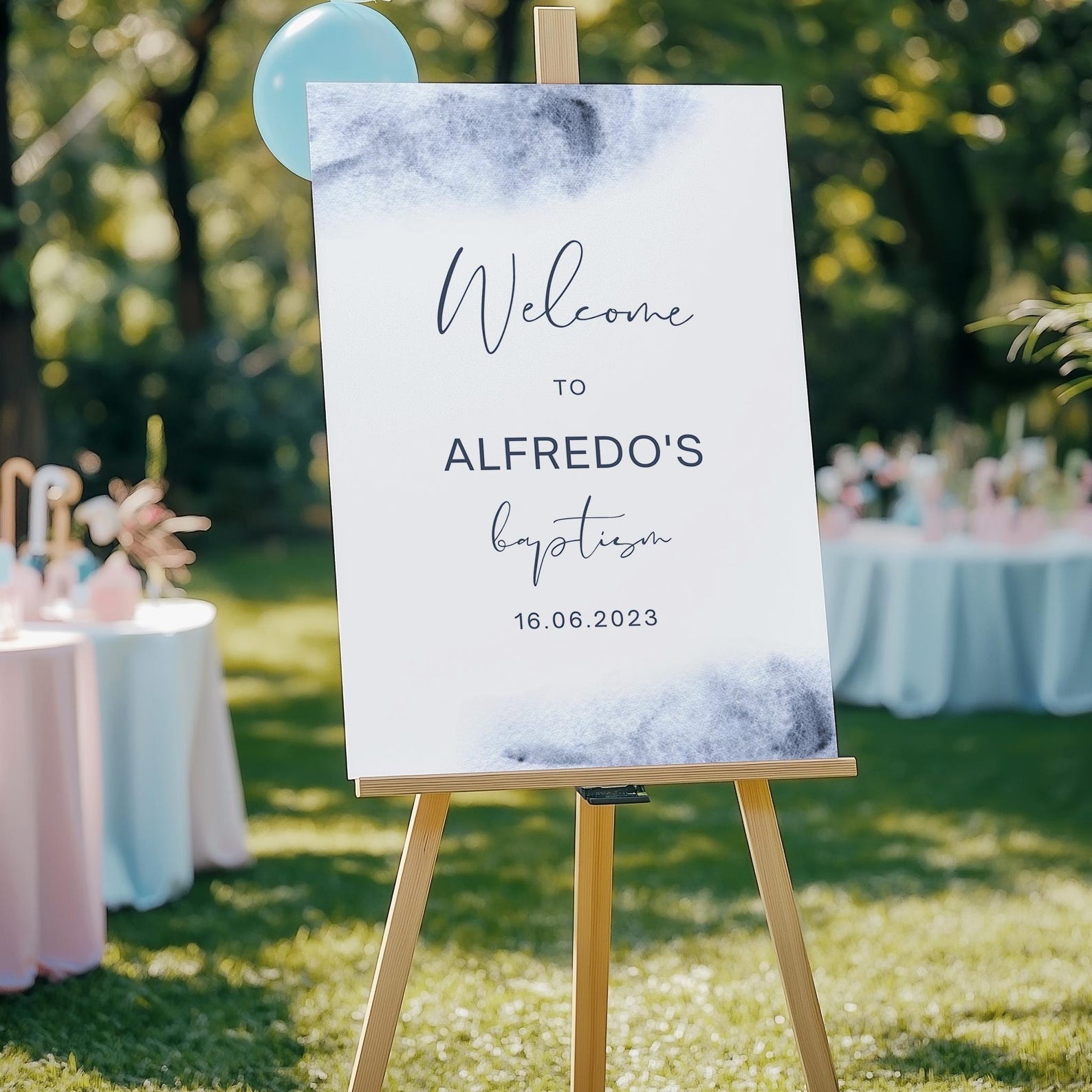 Wedding Welcome Sign Mock up Using PSD Smart Object, Backyard Party ...