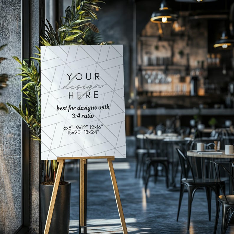 Restaurant Welcome Sign Mockup Using PSD Smart Object, Alfresco Italian ...
