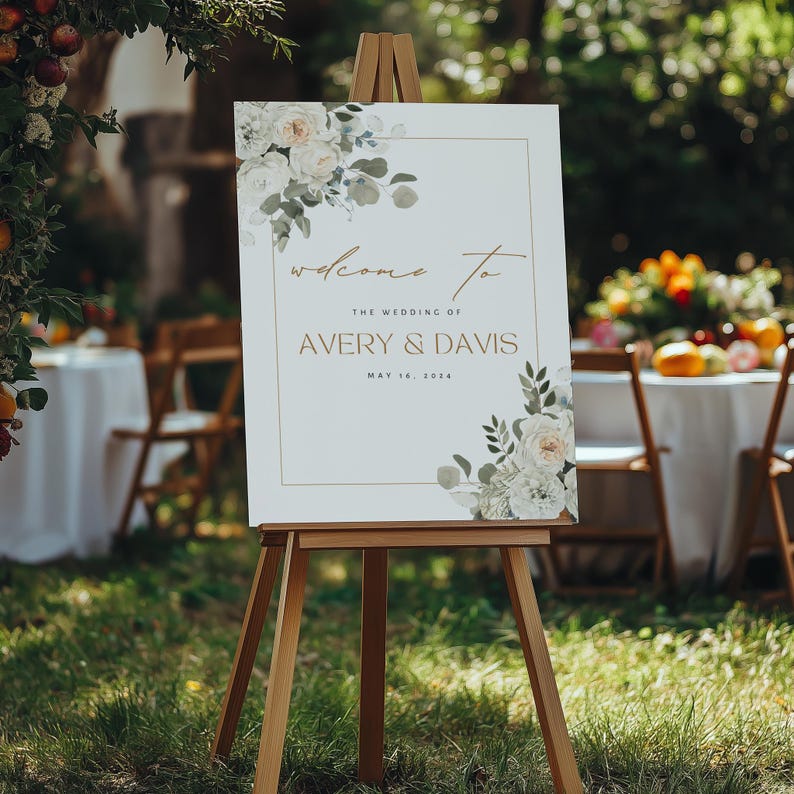 Welcome Sign Mockup Using PSD Smart Object, Intimate Backyard Wedding ...