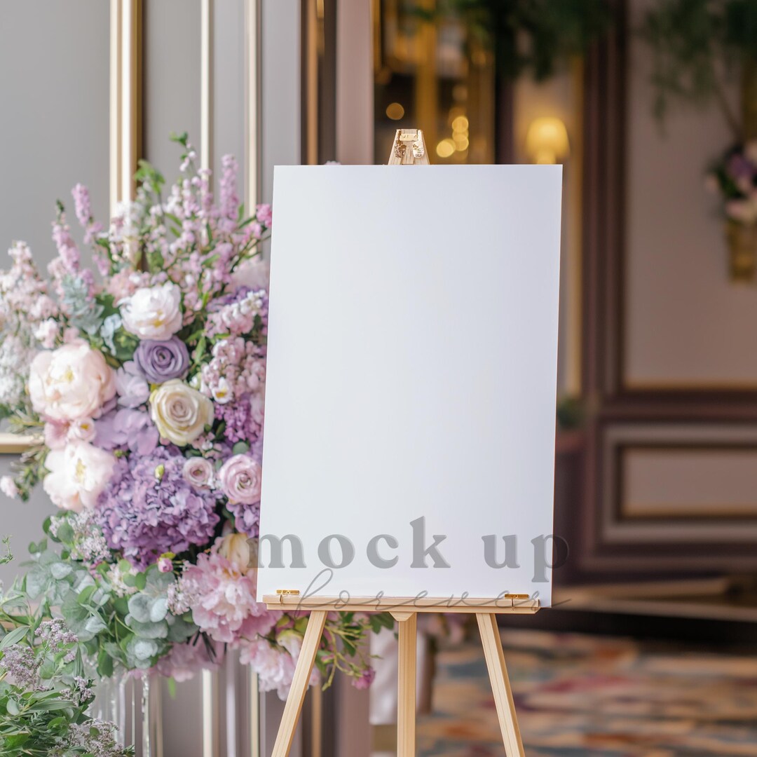 Wedding Welcome Sign Mock Up, PSD Smart Object, Spring Pastel Themed ...