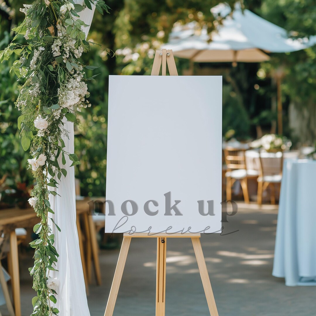 Wedding Welcome Sign Mock up Using PSD Smart Object, Outdoor Garden ...