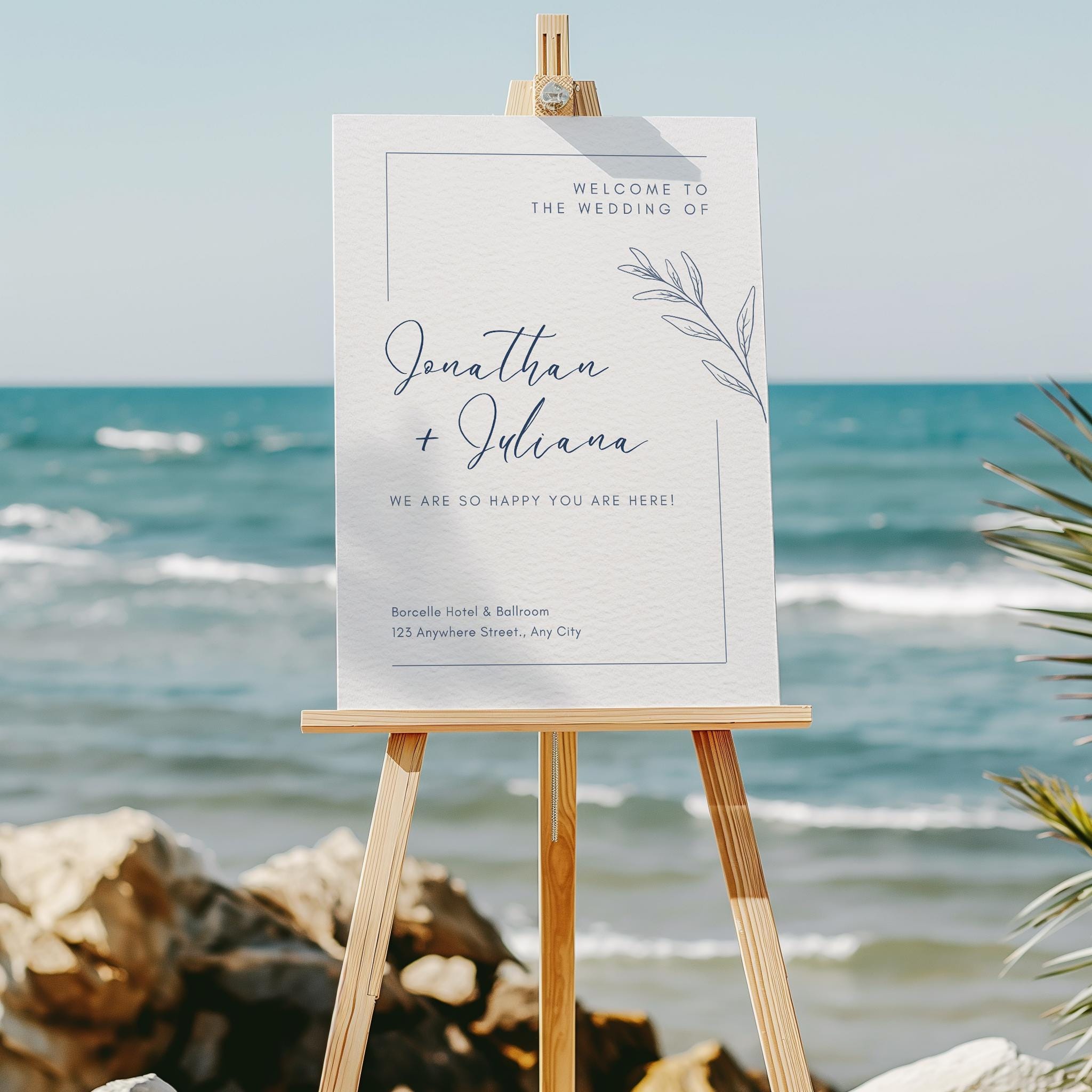 Summer Wedding Welcome Sign Mock up Using PSD Smart Object, Outdoor ...