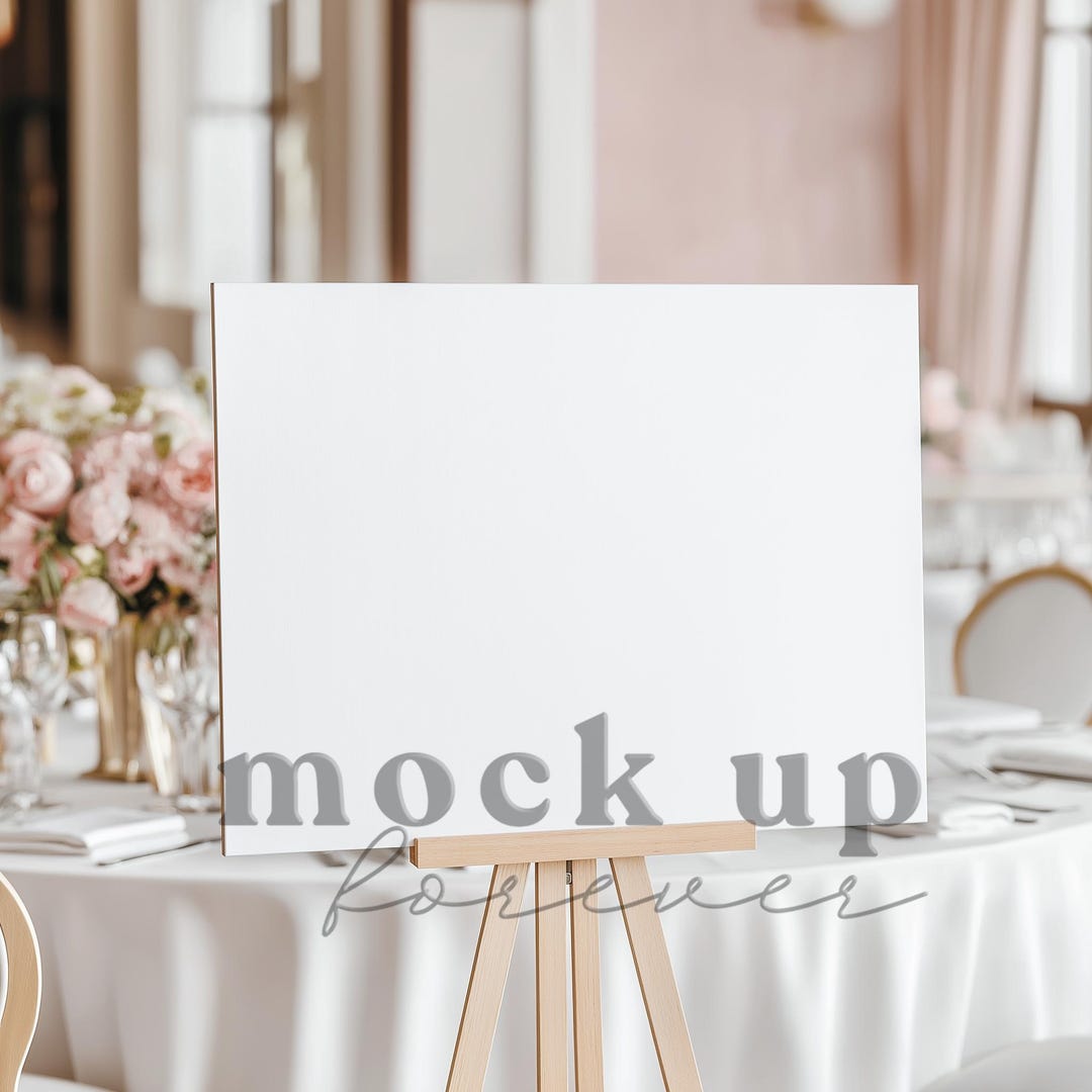 Wedding Welcome Sign Mock Up, PSD Smart Object, Spring Pastel Themed ...