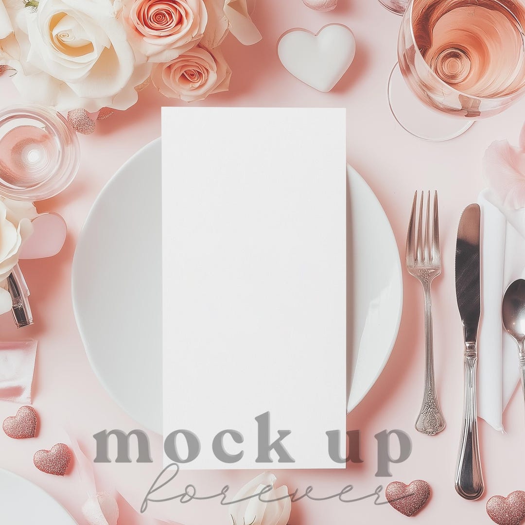 4x8 Coquette Menu Card Mock up Using PSD, Smart Object, Realistic ...