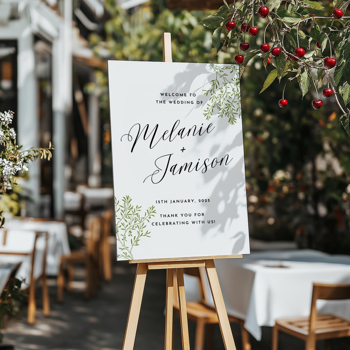 Wedding Welcome Sign Mock up Using PSD Smart Object, Cherry Garden ...
