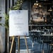 Restaurant Welcome Sign Mockup Using PSD Smart Object, Alfresco Italian ...