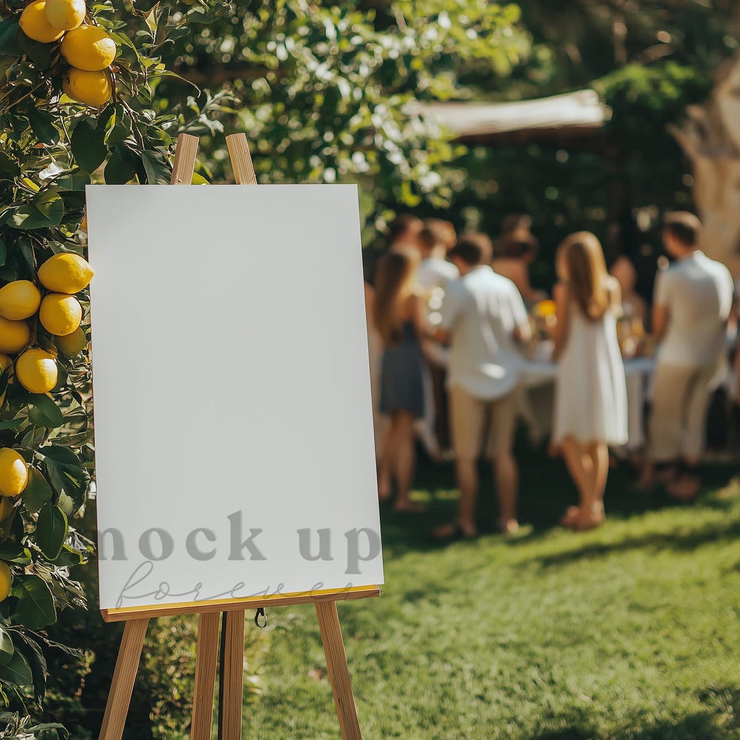 Wedding Welcome Sign Mock up Using PSD Smart Object, Backyard Party ...