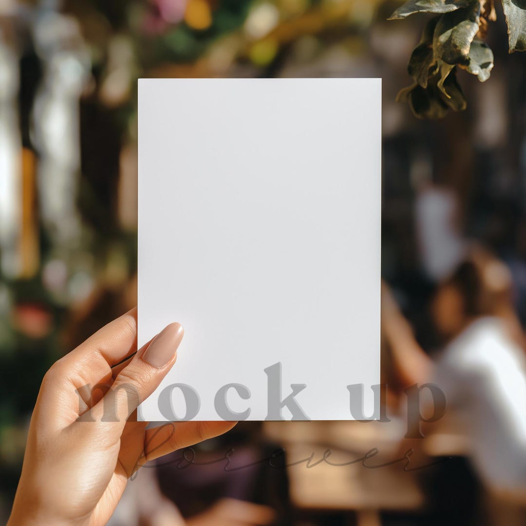 5x7 Invitation Mock up Using PSD, Smart Object, Realistic Hand Holding ...