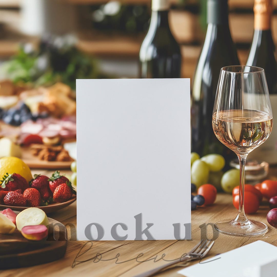 5x7 Wine Champagne Party Invitation Mock up Using PSD, Smart Object ...
