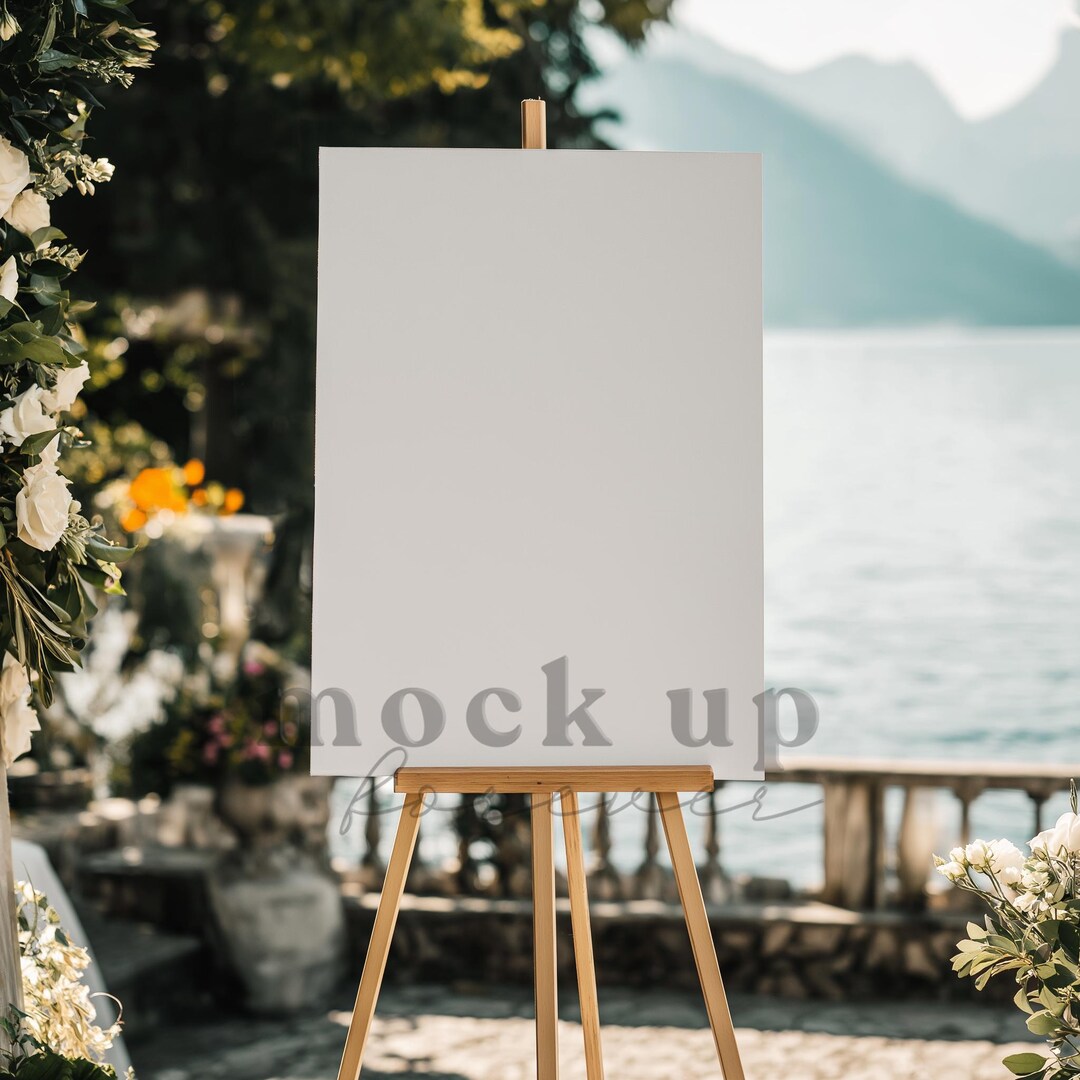 Lake Como Wedding Welcome Sign Mock up Using PSD Smart Object ...