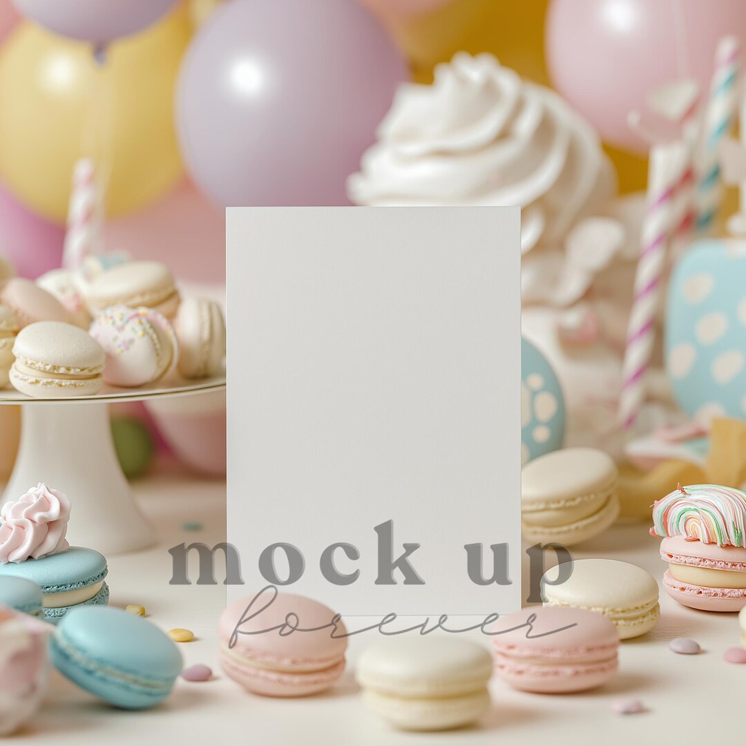 5x7 Children's Birthday Invitation Mock up Using PSD, Smart Object ...
