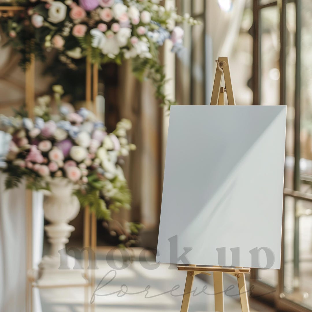 Spring Wedding Welcome Sign Mock up Using PSD Smart Object, Elegant ...