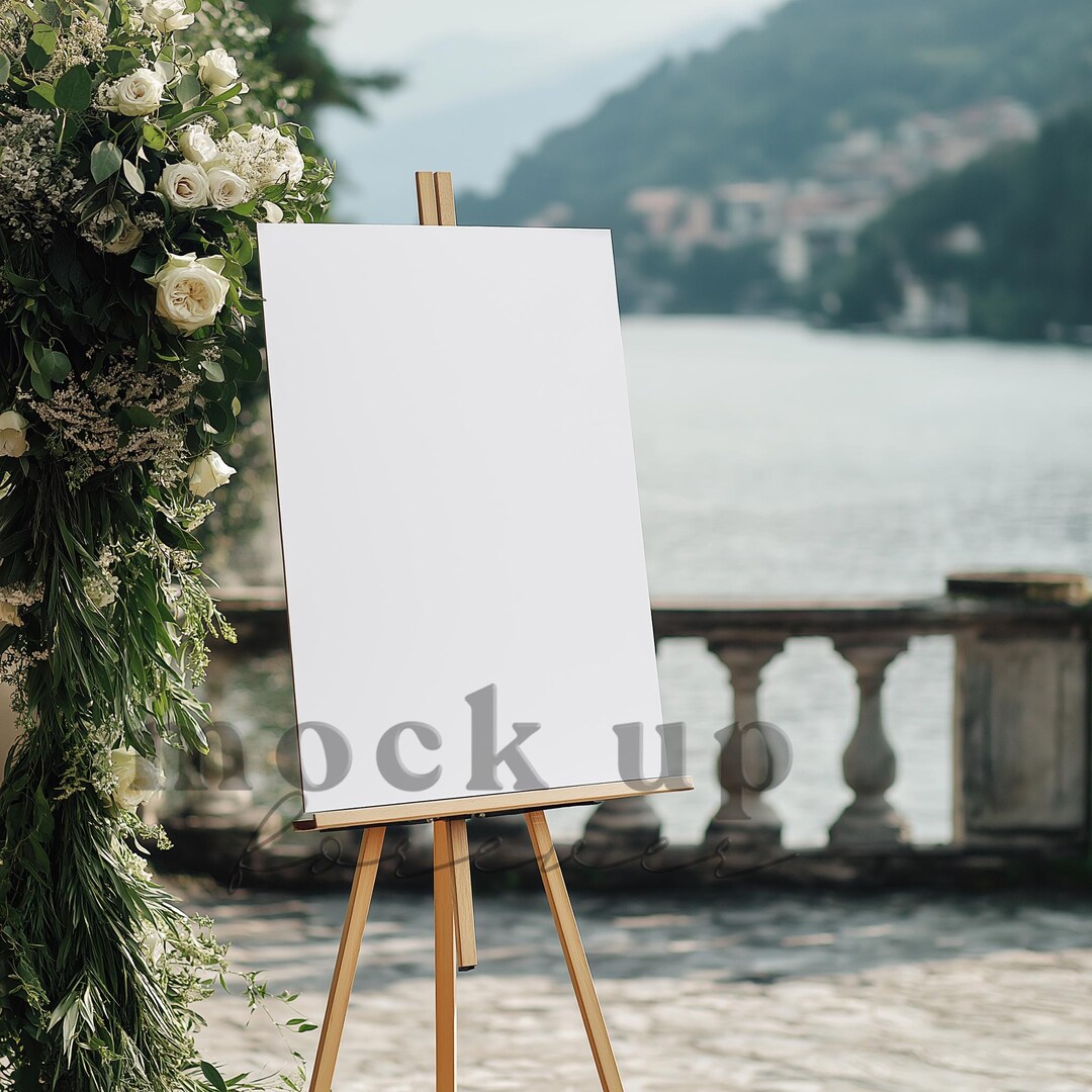 Lake Como Wedding Welcome Sign Mock up Using PSD Smart Object ...