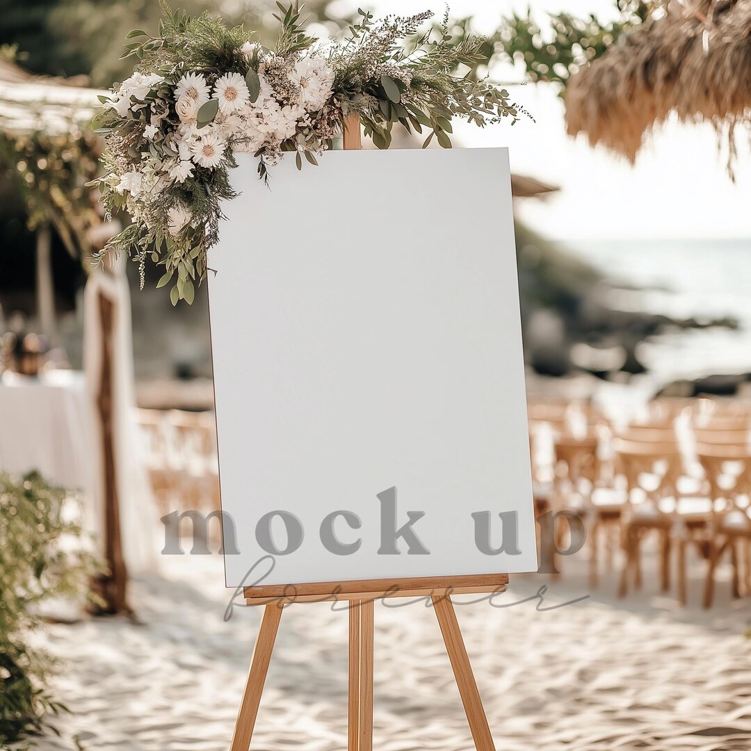 Summer Wedding Welcome Sign Mock up Using PSD Smart Object, Outdoor ...