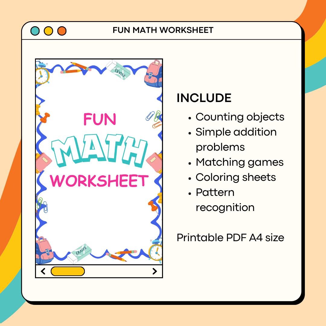 Printable Fun Math Worksheets for Kids - Counting, Addition and ...